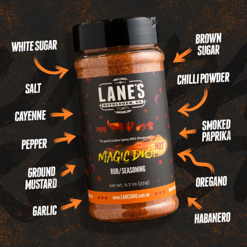 Lanes - Magic Dust Hot Seasoning Rub | BBQs In The Hills